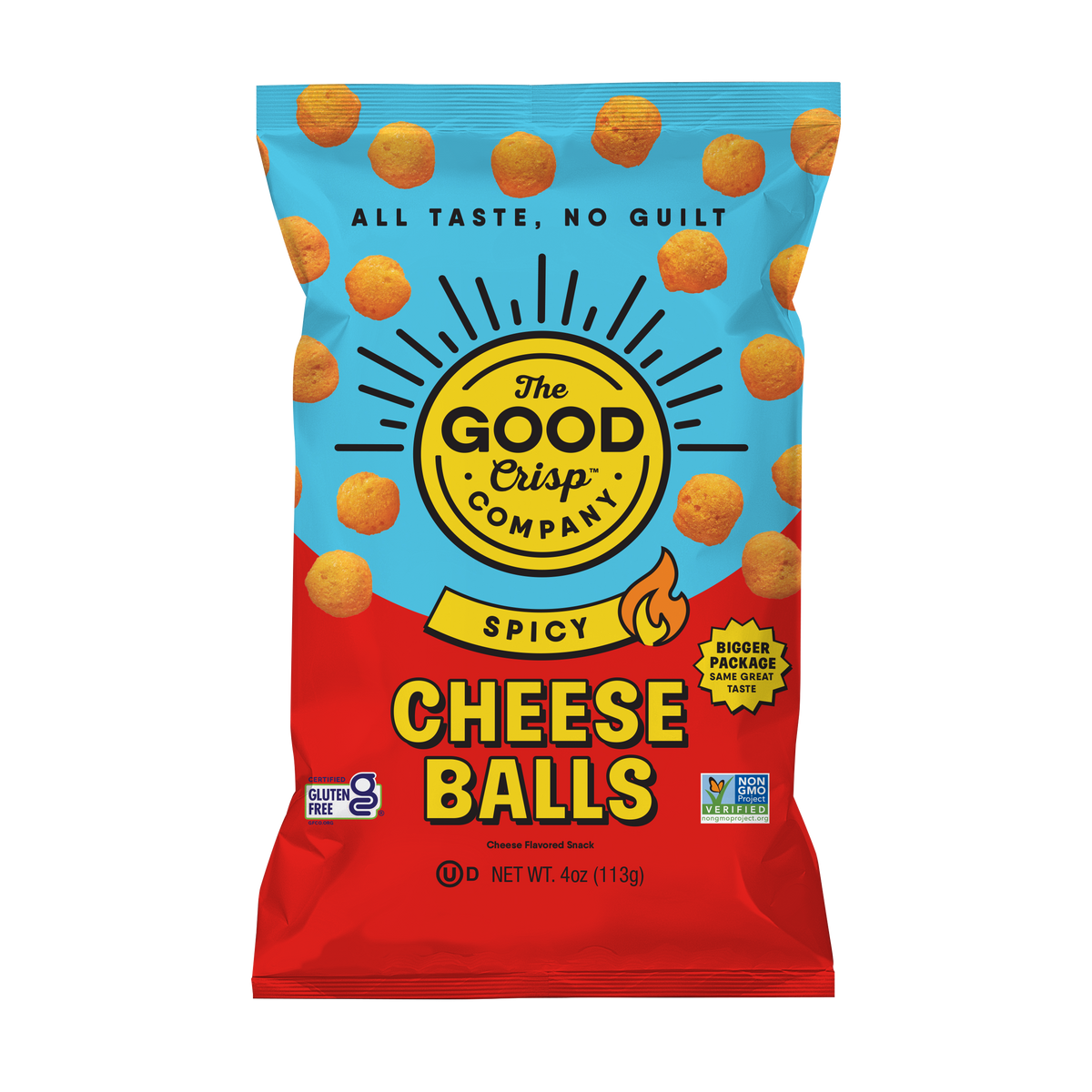 Spicy Gluten Free Cheese Balls (8 Pack) - The Good Crisp Company