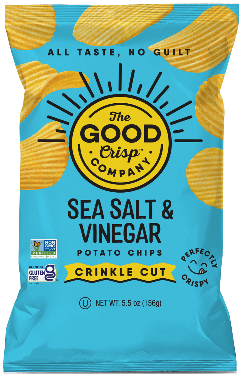 Sea Salt & Vinegar Crinkle Cut Potato Chips - The Good Crisp Company