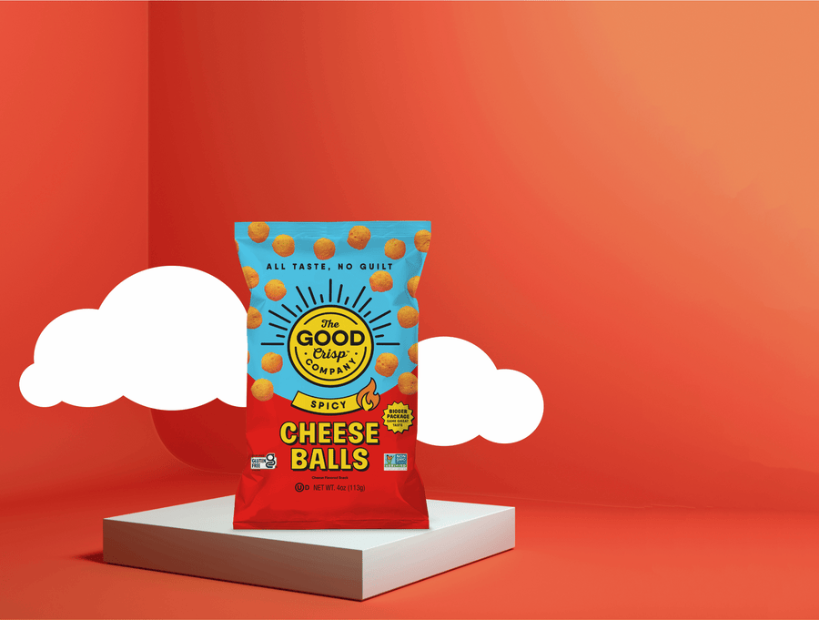 Spicy Gluten Free Cheese Balls (8 Pack) - The Good Crisp Company
